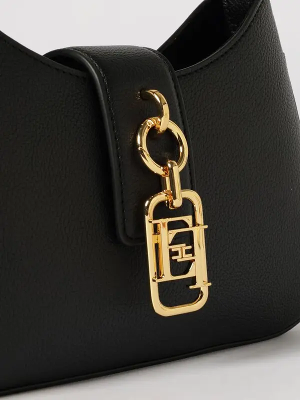 Elisabetta Franchi Small Hobo Bag With Charm By - Black