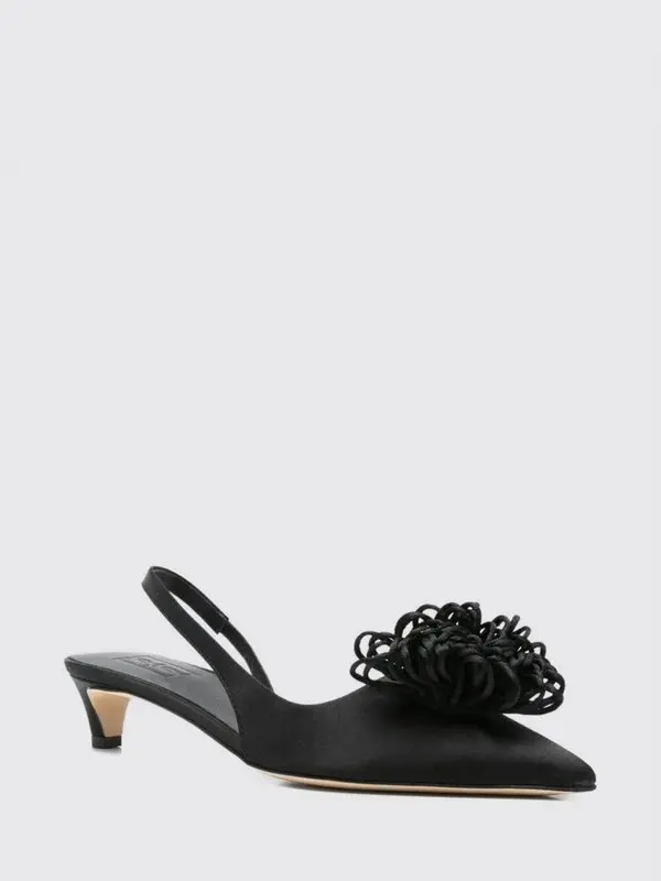 BY MALENE BIRGER Satin Slingback With Floral Appliqu