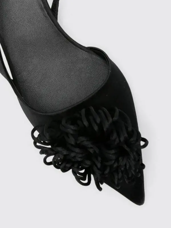 BY MALENE BIRGER Satin Slingback With Floral Appliqu