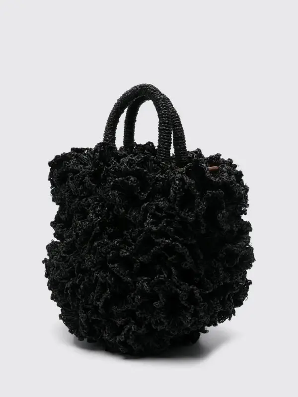 IBELIV Coral Raffia Handbag - Black