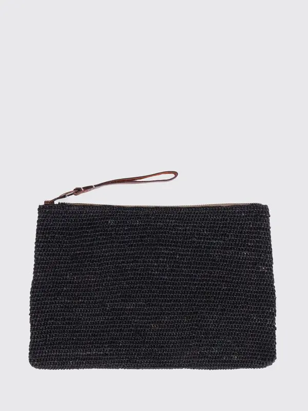IBELIV Tea Ampy Crocheted Raffia Pouch - Black