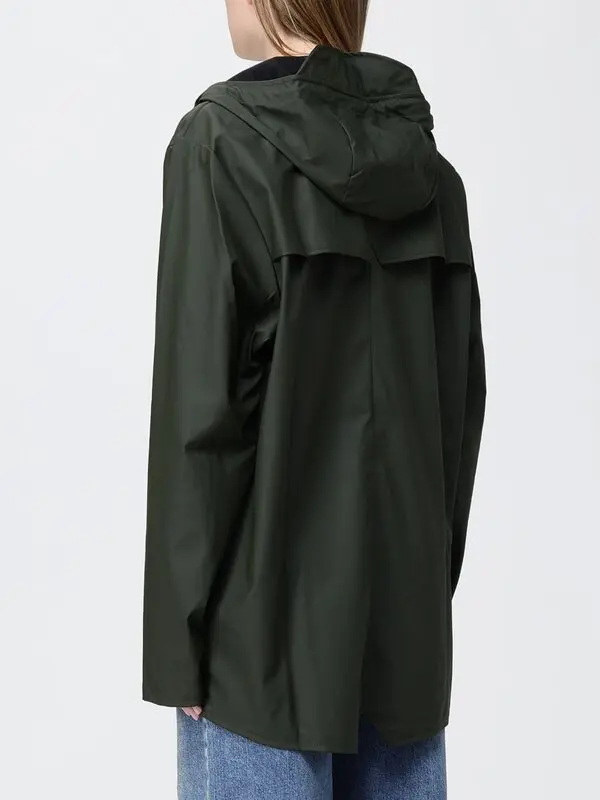 Rains Hooded Waterproof Polyester Raincoat - Green
