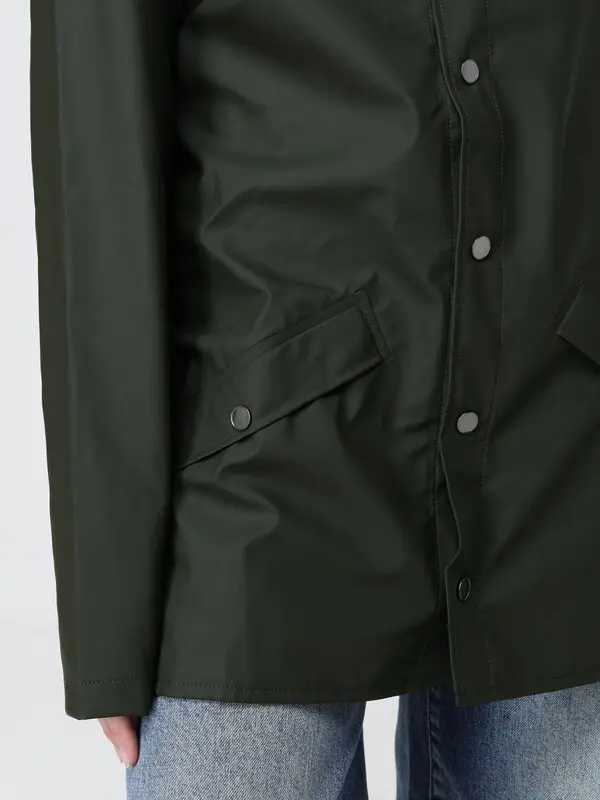 Rains Hooded Waterproof Polyester Raincoat - Green