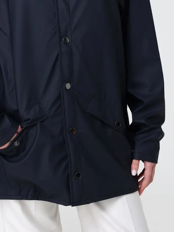 Rains Waterproof Polyester Hooded Raincoat - Navy