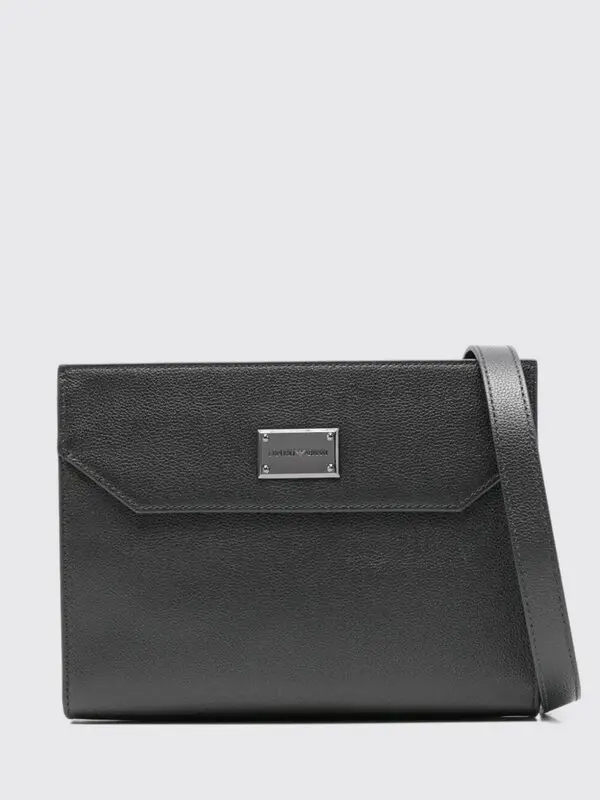 Emporio Armani Calf Leather Shoulder Bag - Black