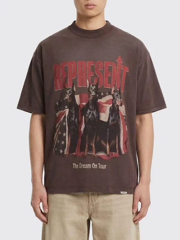 REPRESENT Printed Cotton T-shirt - Black