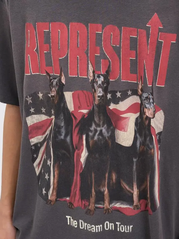 REPRESENT Printed Cotton T-shirt - Grey