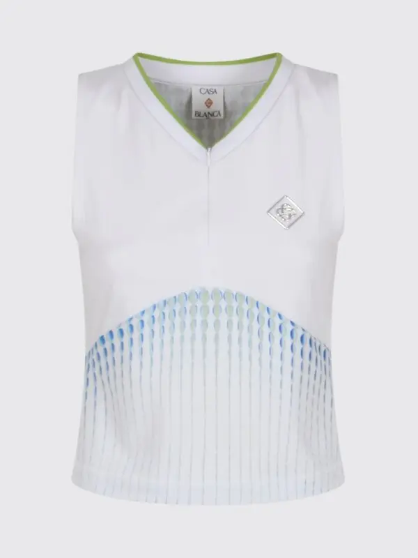Casablanca Technical Fabric V-neck Top