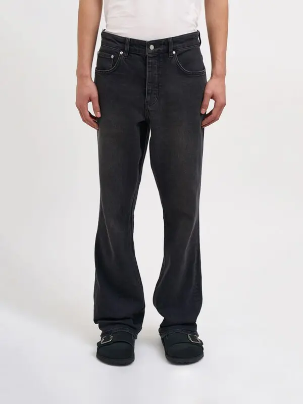 REPRESENT Cotton Denim Flared Jeans - Black
