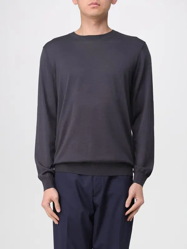 KANGRA Cotton And Silk Crew Neck Pullover - Charcoal