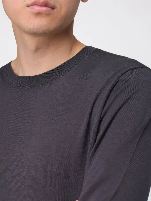 KANGRA Cotton And Silk Crew Neck Pullover - Charcoal