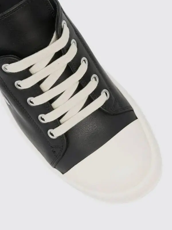 Rick Owens Low Top Leather Sneakers - Black