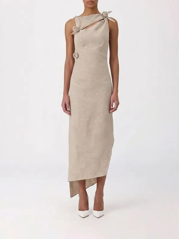 Coperni Asymmetric Linen Dress