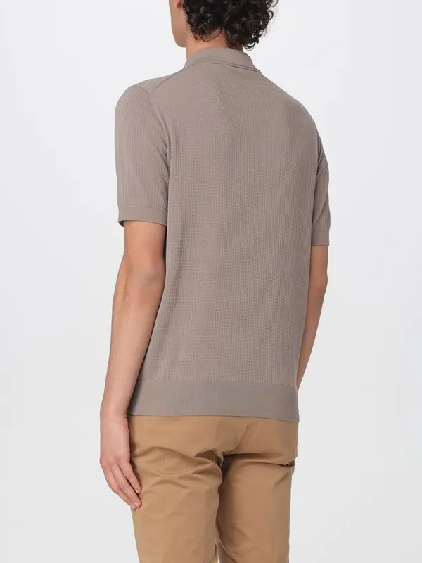 KANGRA Cotton Knit Polo Shirt - Brown