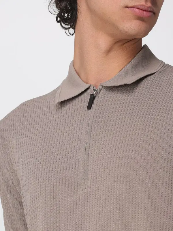 KANGRA Cotton Knit Polo Shirt - Brown