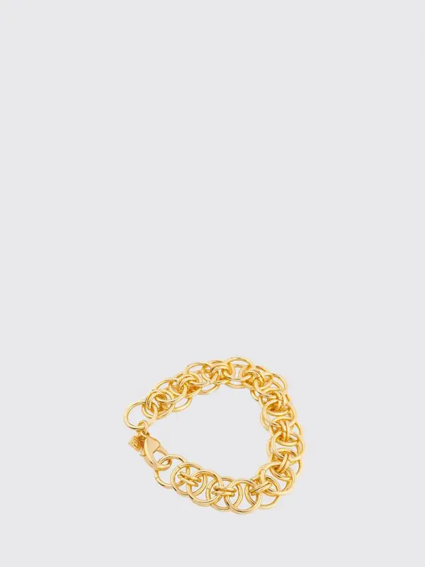 Federica Tosi Bronze Hoop Bracelet With Logo Detail - Gold