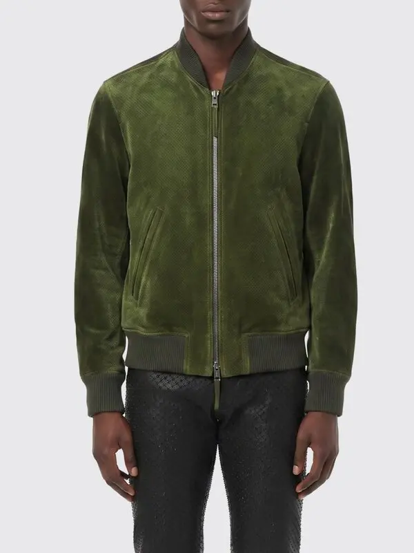 TOM FORD Suede Bomber Jacket - Green