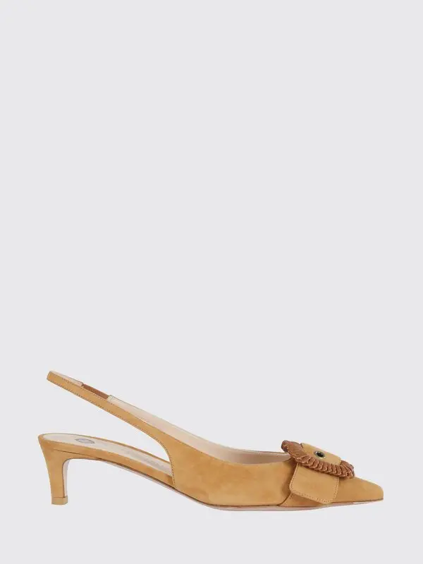 Roberto Festa Suede Slingbacks With Decorative Buckle