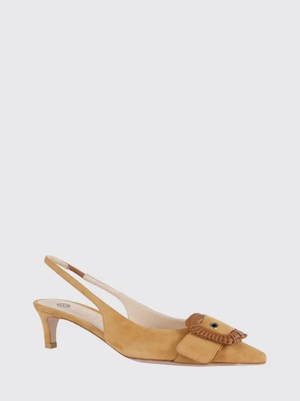 Roberto Festa Suede Slingbacks With Decorative Buckle