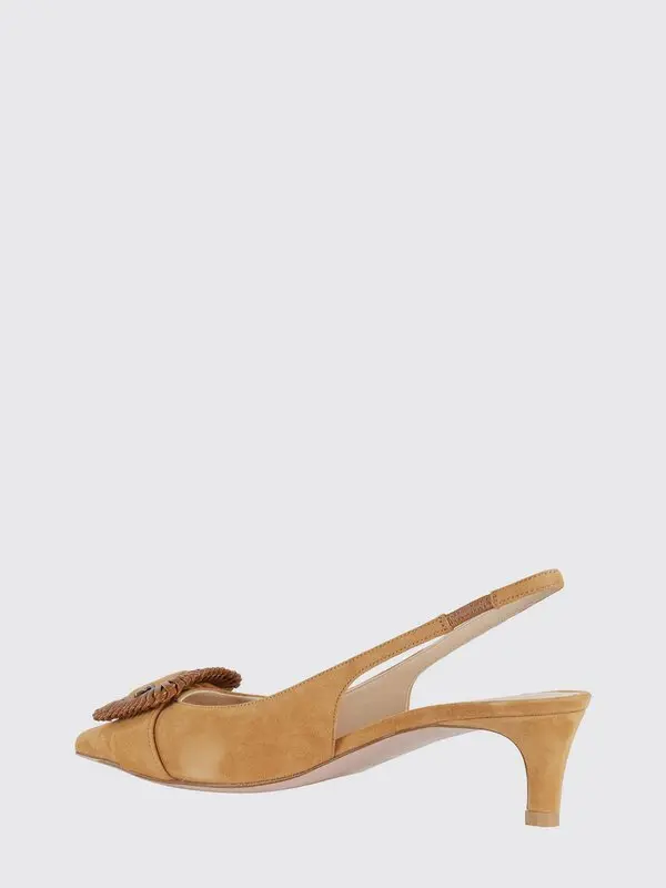 Roberto Festa Suede Slingbacks With Decorative Buckle