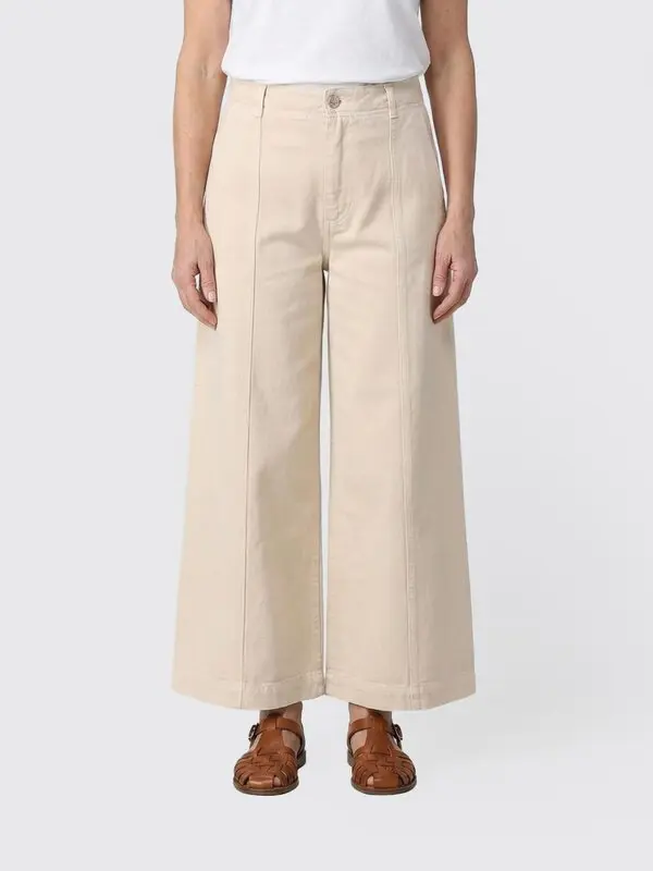 TWINSET Wide Leg Cotton Denim Jeans - White