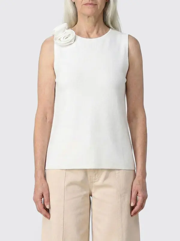 Liviana Conti Sleeveless Top With Flower Appliqu