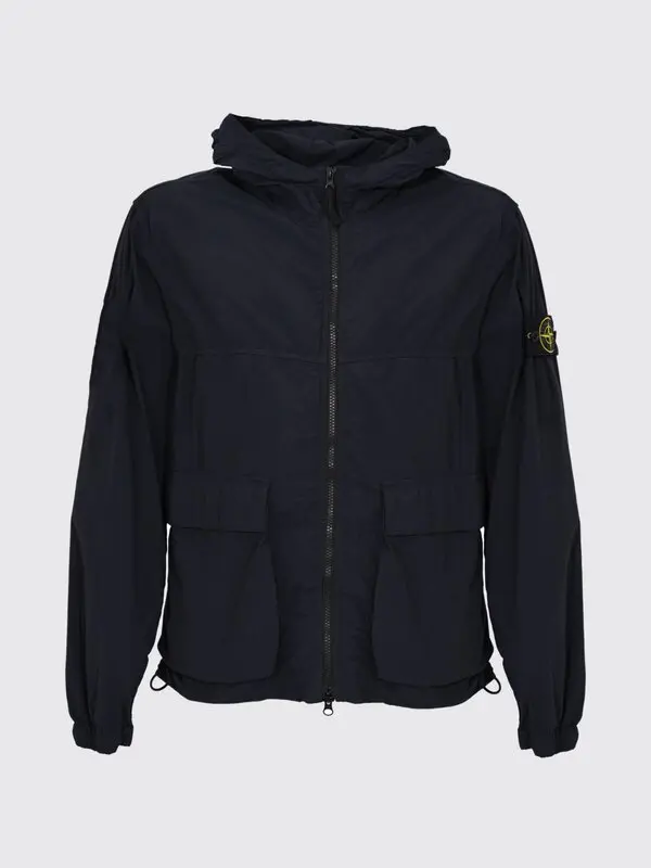 Stone Island Zip-up Hooded Jacket - Blue