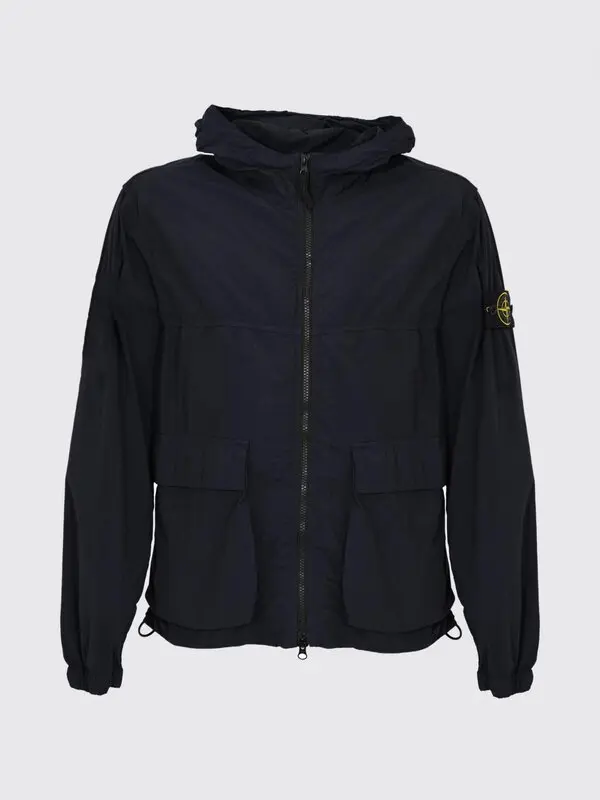 Stone Island Hooded Windbreaker - Blue