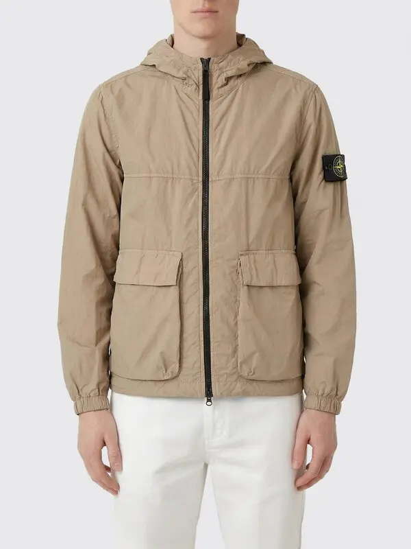 Stone Island Hooded Windbreaker - Sand