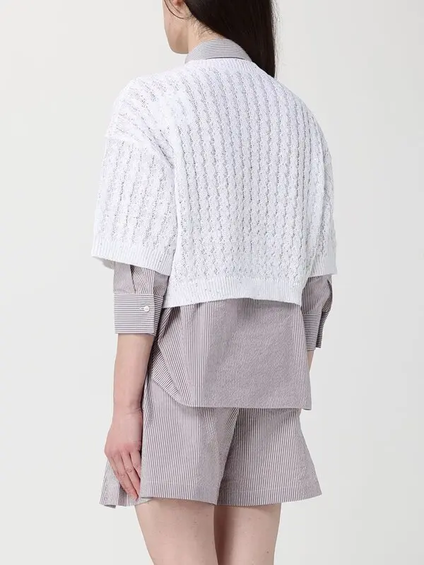 Brunello Cucinelli Linen Cardigan With Sequin Embellishments