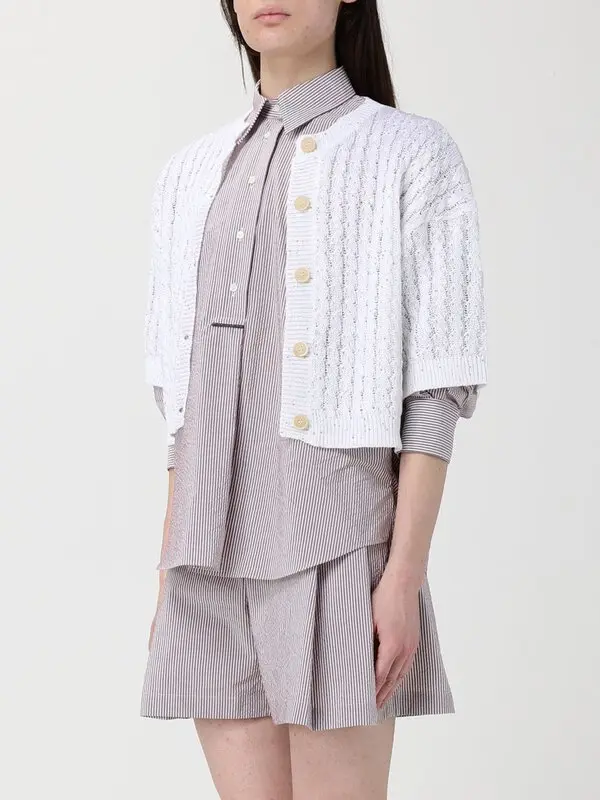 Brunello Cucinelli Linen Cardigan With Sequin Embellishments