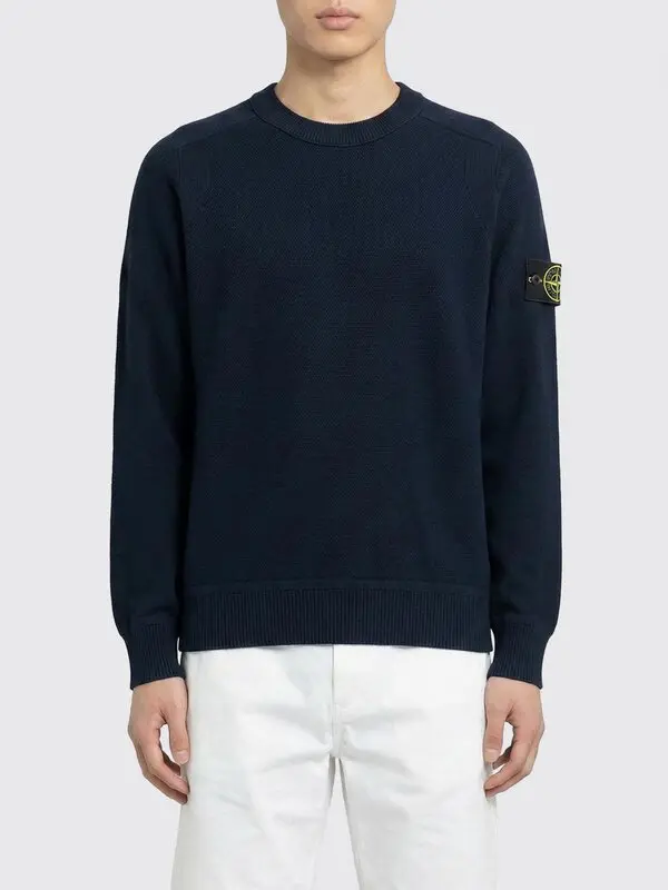 Stone Island Cotton Crew Neck Pullover - Blue