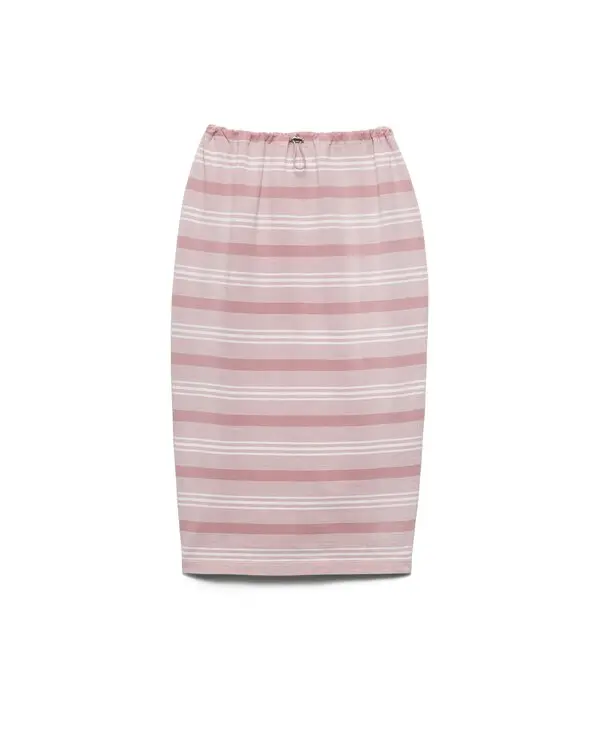 Prada Striped Piqué Skirt