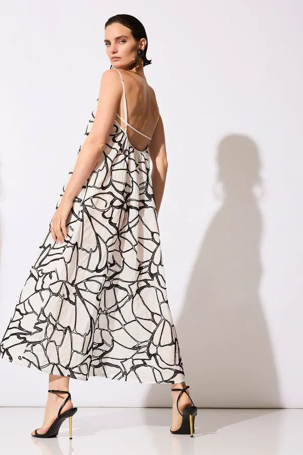 Natori Butterfly Embroidered Cotton Sundress