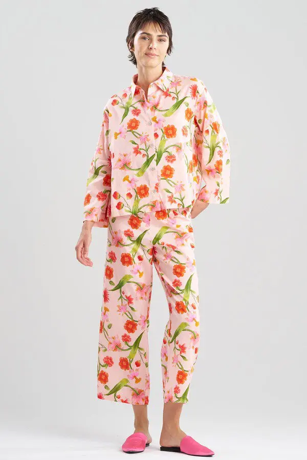 Natori Solene Cotton Sateen Notch Pj Set - Pink