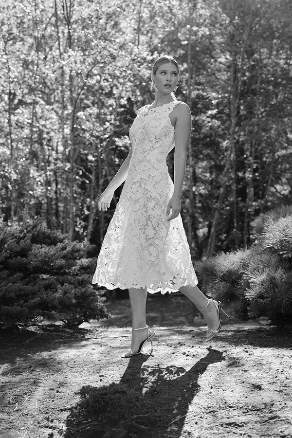 Natori Peony Floral Lace Seam Dress