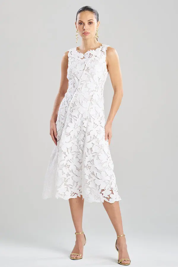 Natori Peony Floral Lace Seam Dress