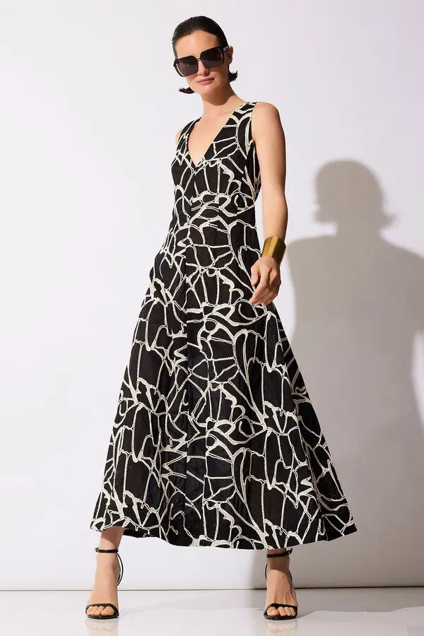 Natori Butterfly Embroidered Cotton Sundress