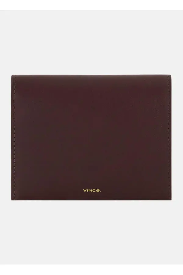 Vince Nappa Leather Folio Card Case - Black