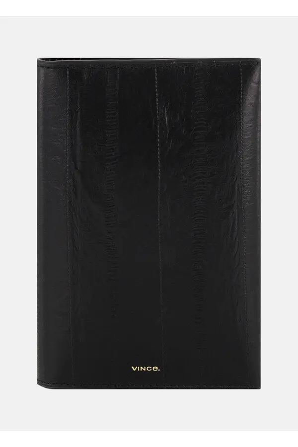 Vince Eel Leather Passport Case - Black