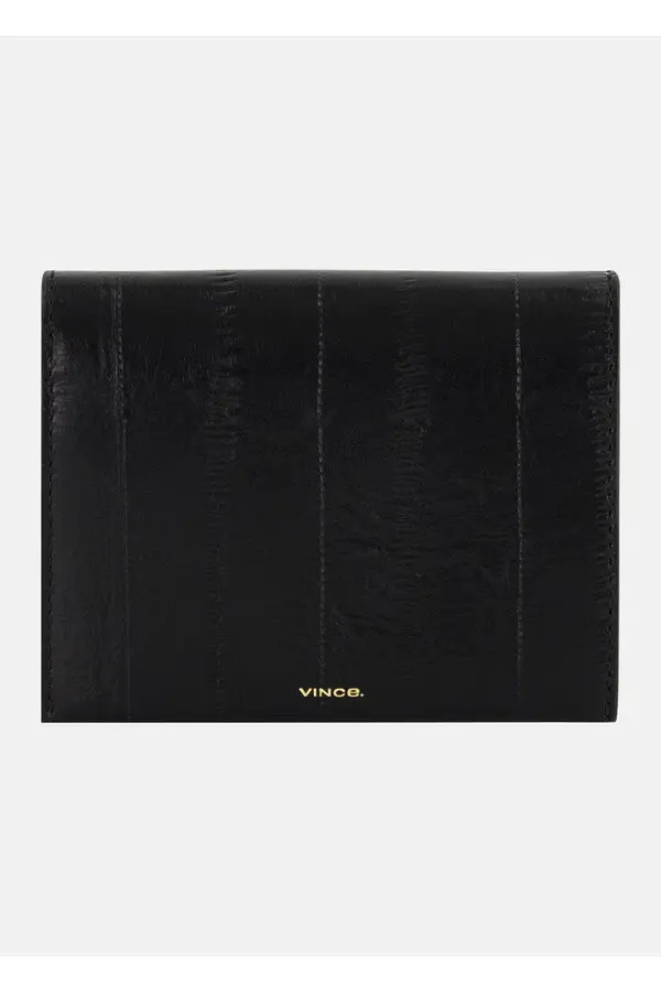 Vince Eel Leather Folio Card Case - Black