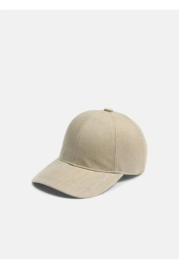Vince Linen Baseball Cap - Natural