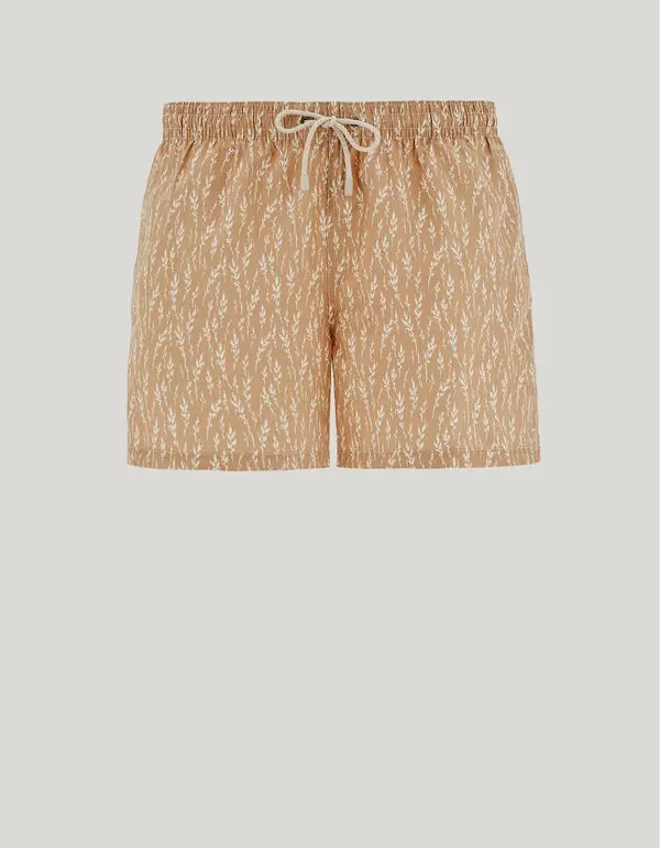 Canali Botanical Print Swim Shorts - Beige