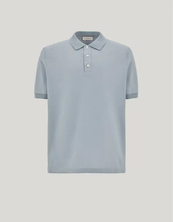 Canali Brianza Cotton Piqué Polo Shirt With Contrasting Trim - Green
