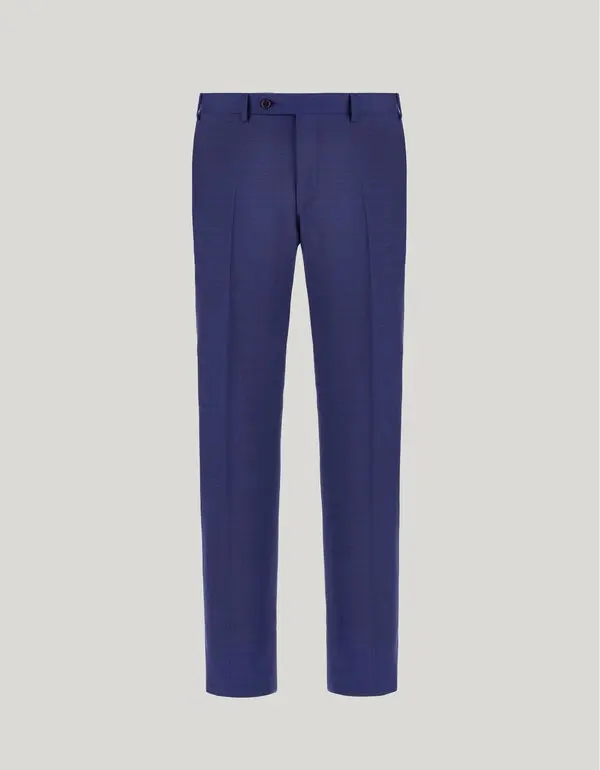 Canali Wool Regular-fit Trousers - Blue