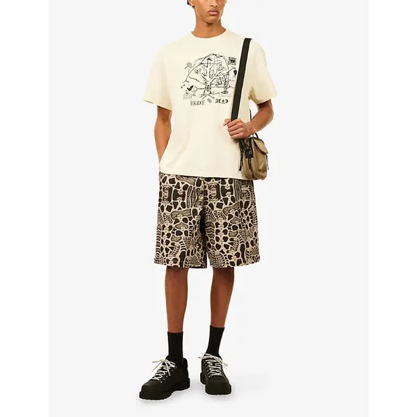 BRAIN DEAD Oracle Graphic-print Cotton T-shirt - Natural