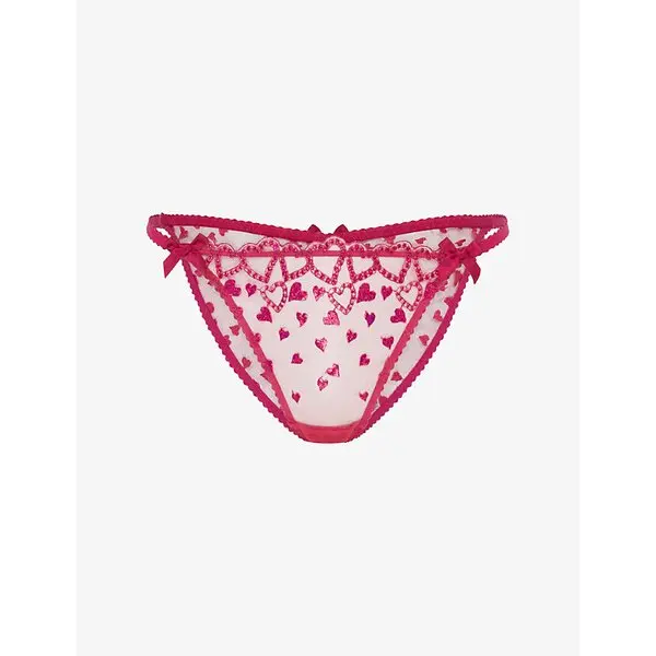 Agent Provocateur Rozann Tulle Brazilian Briefs - Fuchsia