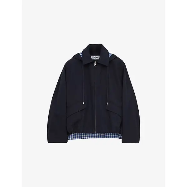 Loewe Hooded Cotton-blend Parka Coat - Dark Navy