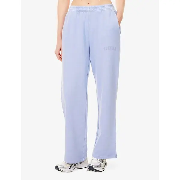 ADANOLA Varsity Relaxed Cotton-jersey Jogging Bottoms - Washed Lavender