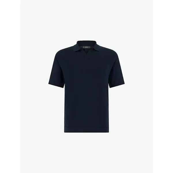 Boggi Milano Relaxed Short-sleeve Cotton And Silk-blend Polo